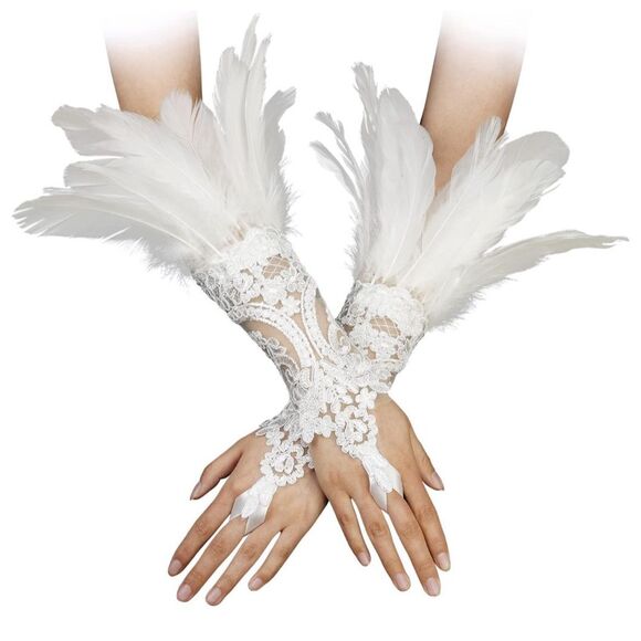 HOMELEX | Accessories | New White Lace Gloves Elegant Long Satin Bridal ...